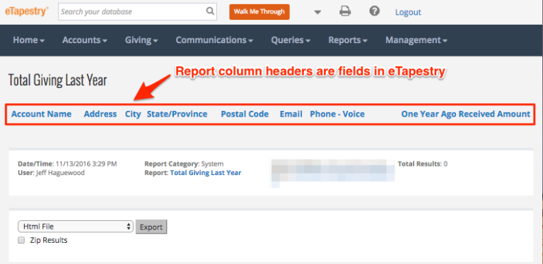 eTapestry Queries and Reports: What They Are and How to Use Them